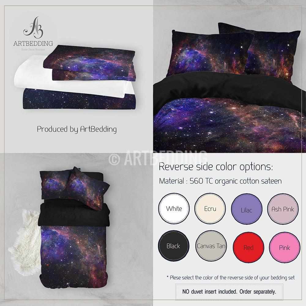 Deep space bedding set, Nebula clouds with stars duvet bedding set ...