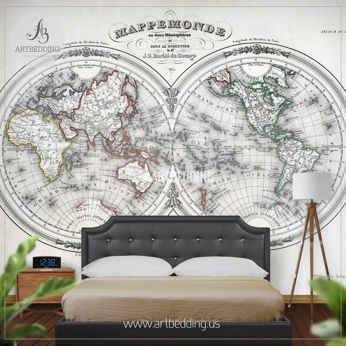 Vintage Map Wall Mural, Self Adhesive Photo Mural – ARTBEDDING