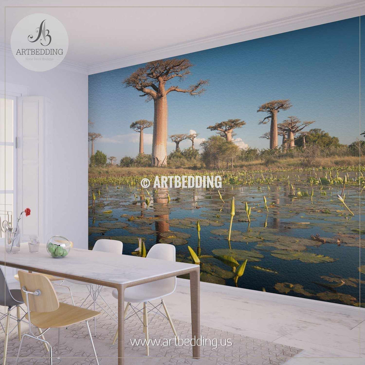 Baobab trees in Madagascar Wall Mural, Self Adhesive Peel & Stick wall ...