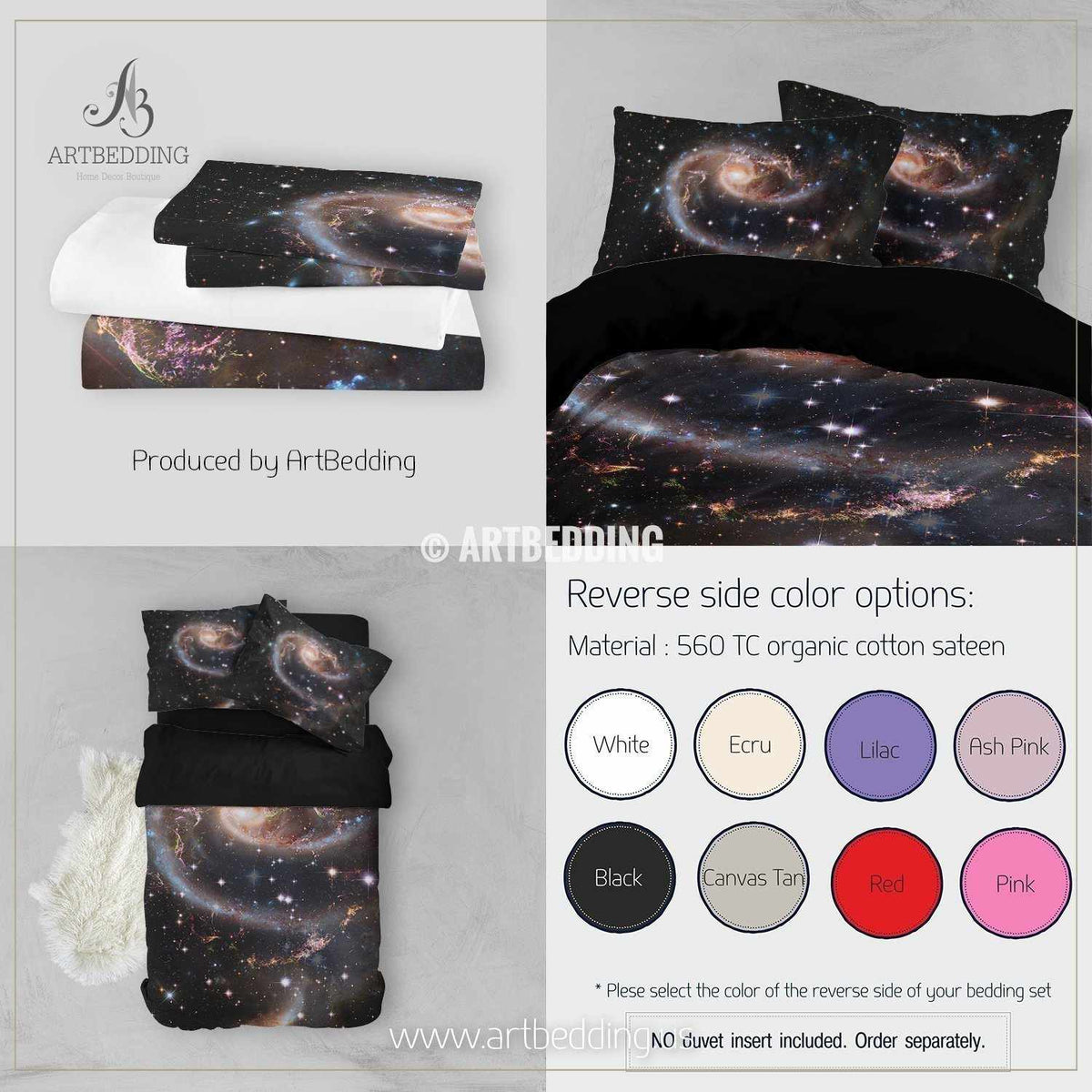 Beautiful spiral galaxy in deep space bedding, Abstract space Bedding ...
