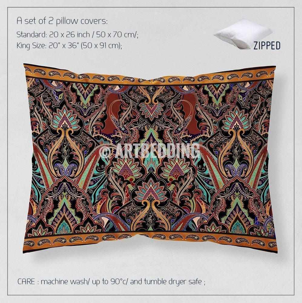 Bohemian Indian burgundy red paisley bedding, Red Paisley duvet cover ...