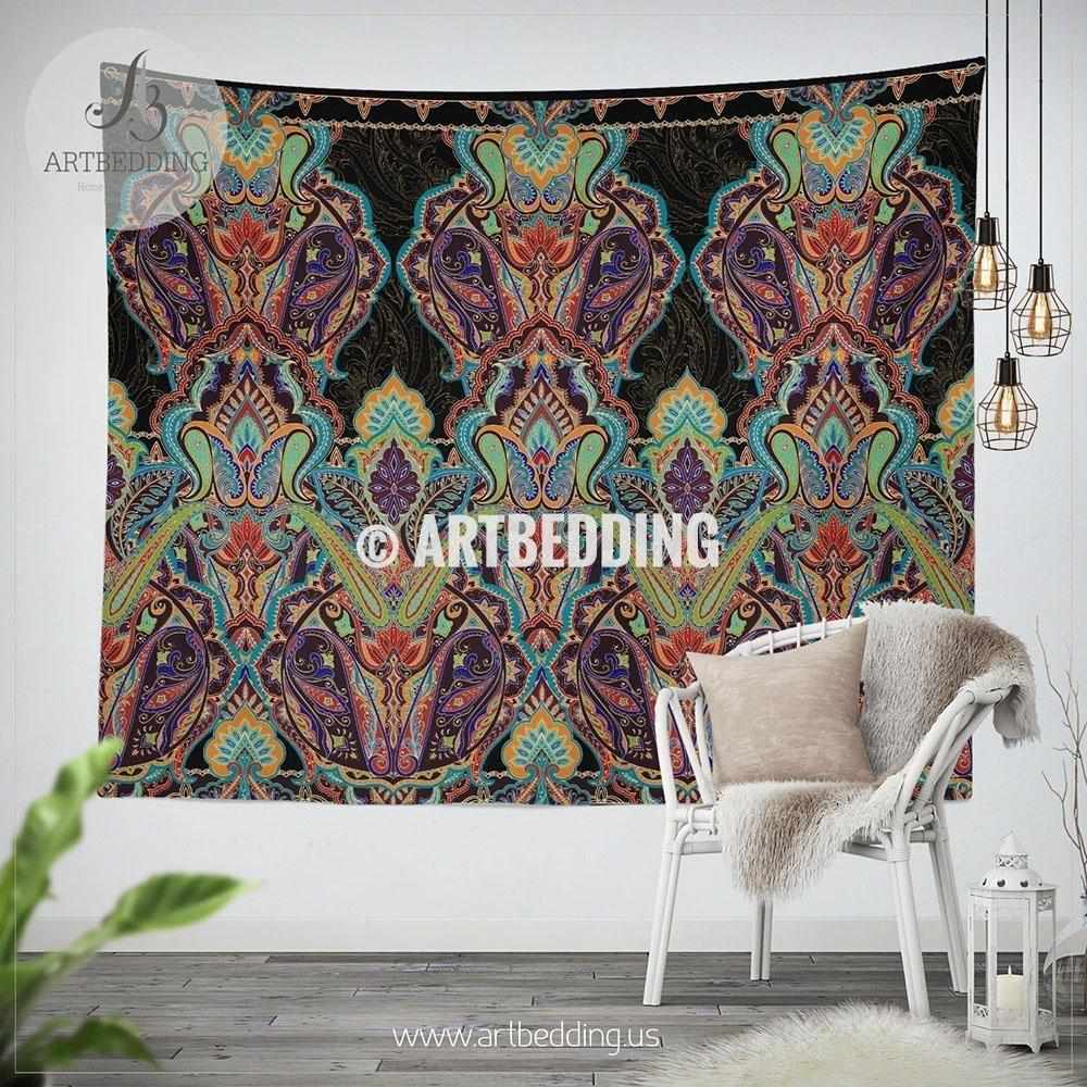 Boho indie paisley TAPESTRY, Indie paisley vintage Wall hanging, Ethno ...