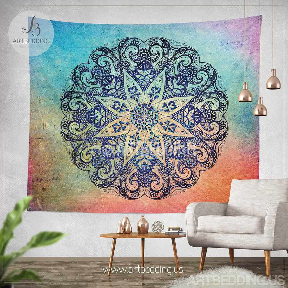 Bohemian Tapestry, Mandala tapestry wall hanging, bohemian decor ...