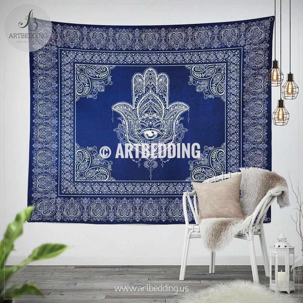 Boho hamsa hand TAPESTRY, Indie boho decor hamsa hand Wall hanging ...