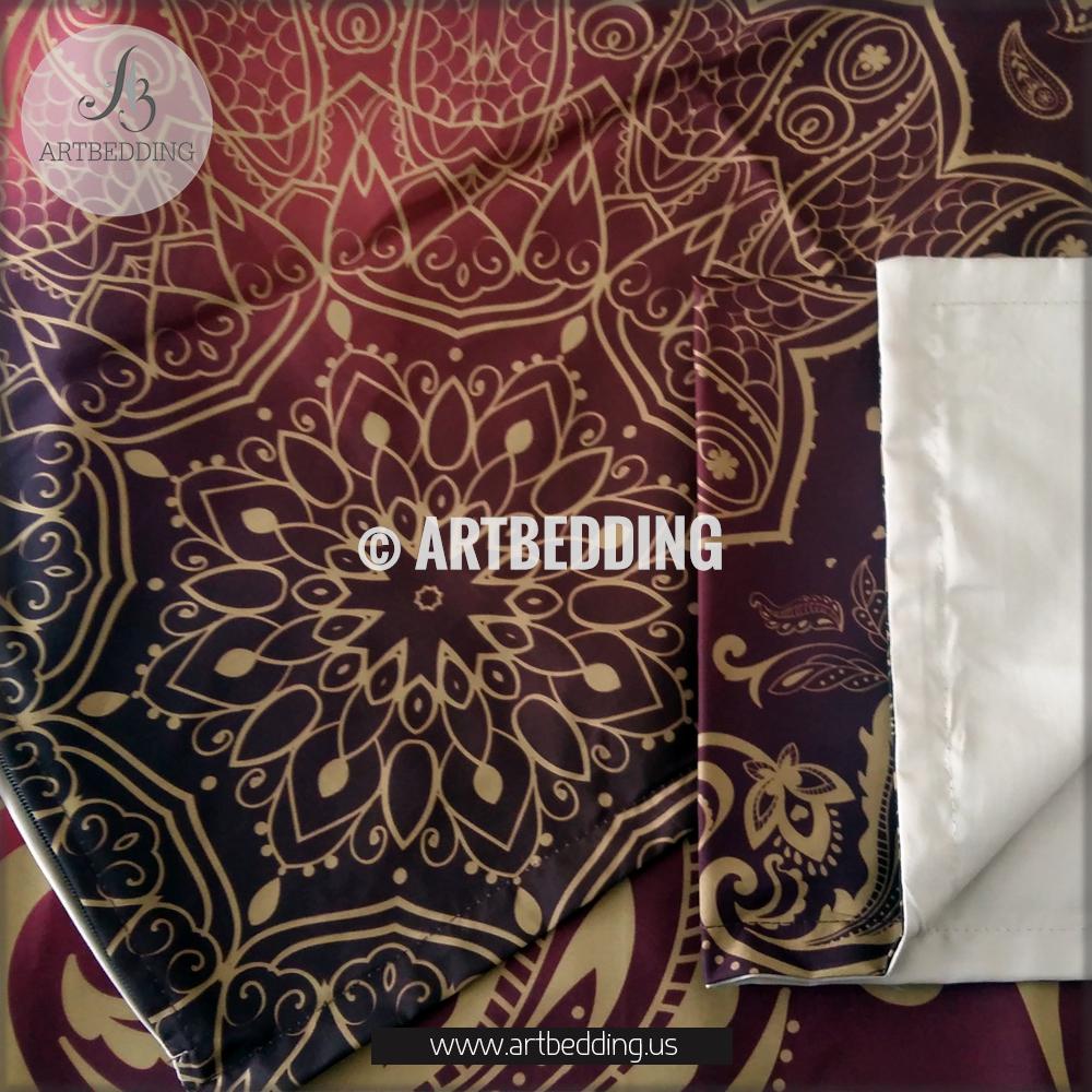 Boho Mandala bedding, Mehendi Mandala duvet bedding set, Vintage lace ...
