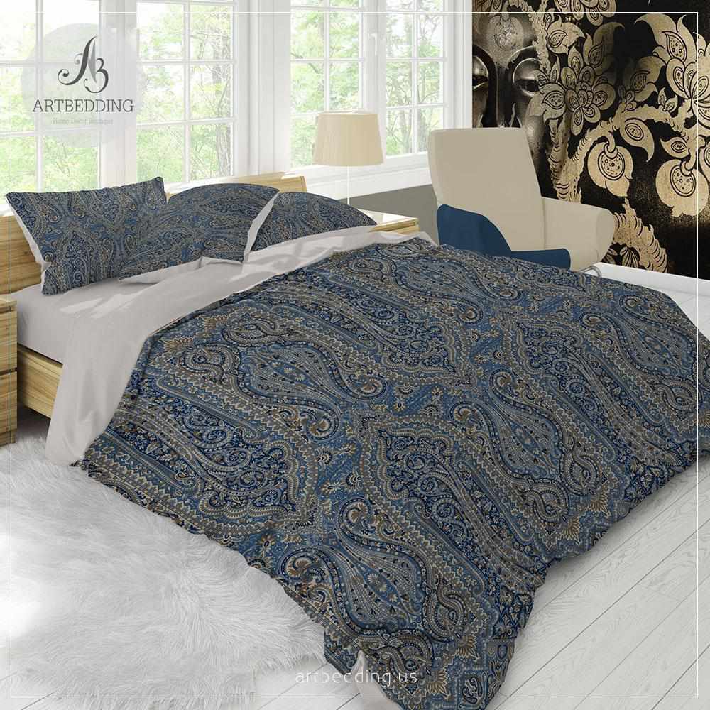 Boho Indian vintage bedding, Indie duvet cover set, Traditional India ...