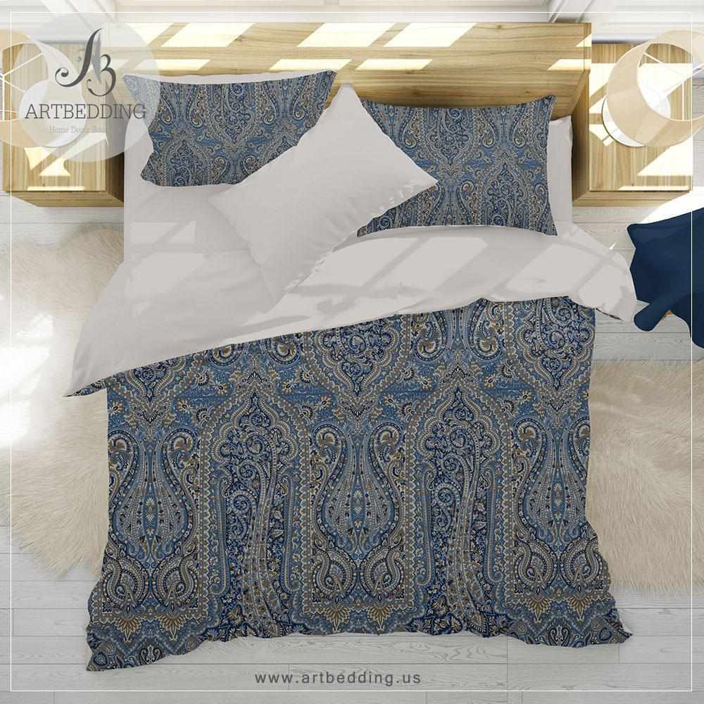 Boho Indian vintage bedding, Indie duvet cover set, Traditional India ...