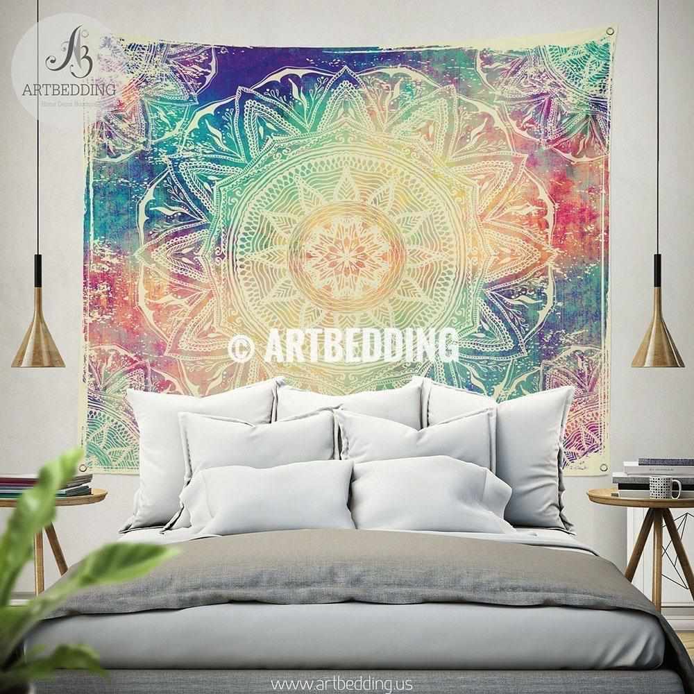 Boho mandala wall tapestry, Mandala wall hanging, Serenity ethno Indie ...