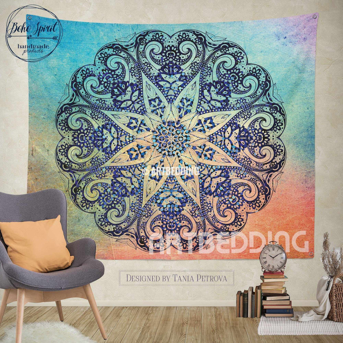 Bohemian Tapestry, Mandala tapestry wall hanging, bohemian decor ...