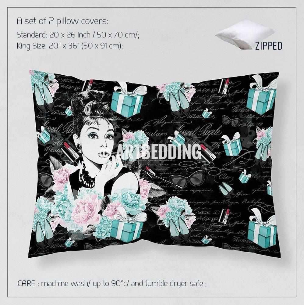Breakfast at Tiffany's Audrey bedding set, Tiffany blue peonies vintage ...