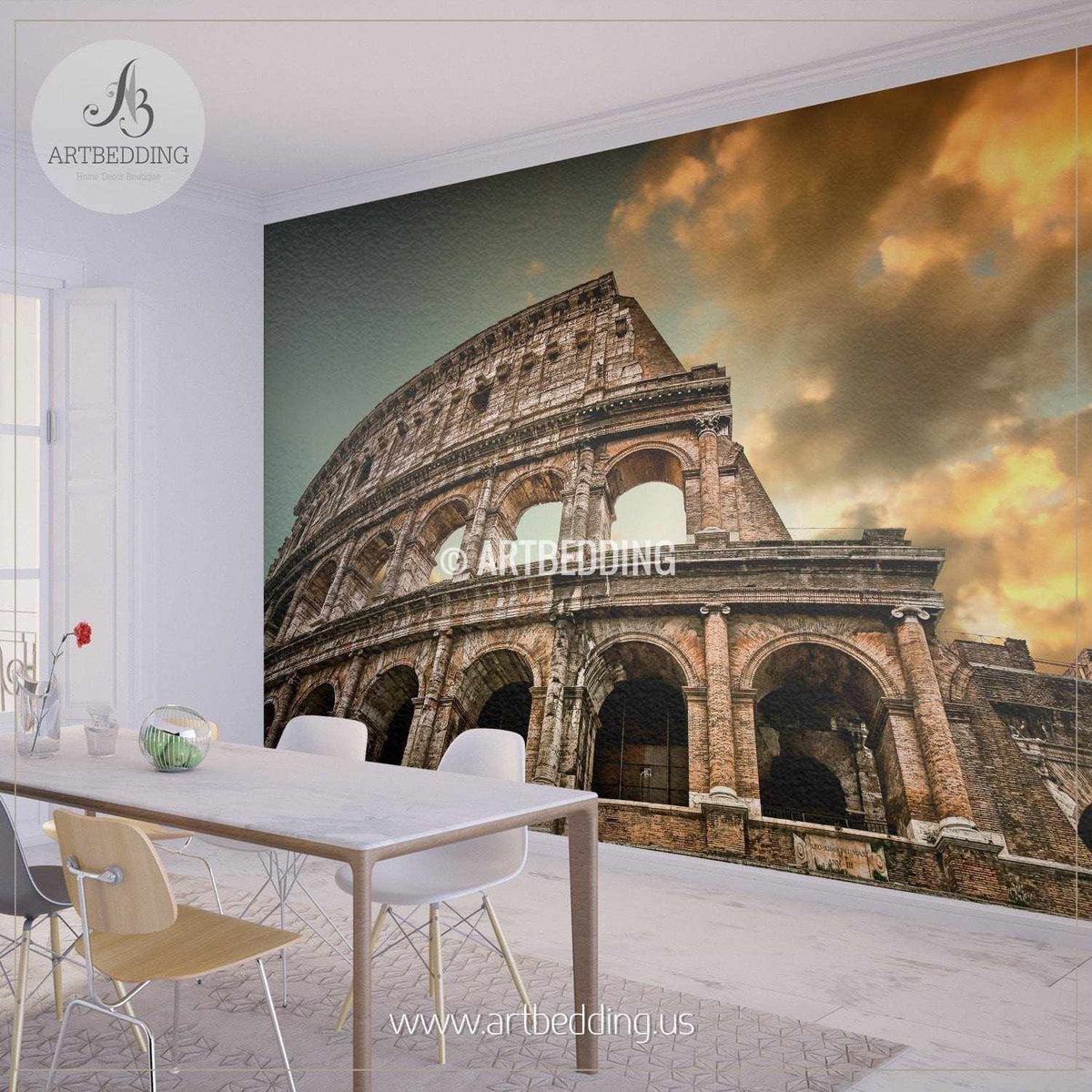 Colosseum in Rome Cityscape Wall Mural, Italy Photo sticker, Italy wal ...