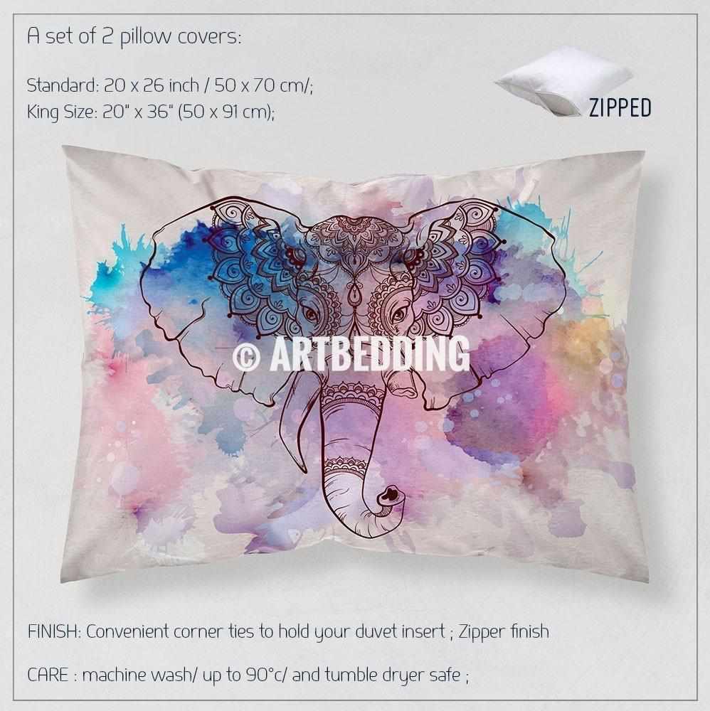 Elephant bedding, Boho elephant duvet cover set, Elephant Ganesh ...