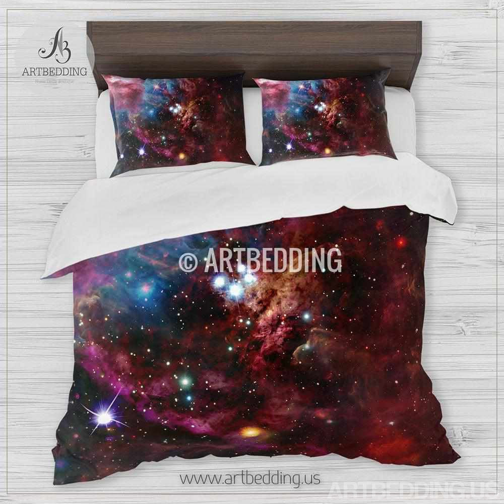 Galaxy bedding set,Nebula clouds duvet cover set, Stars nebula Bedding ...