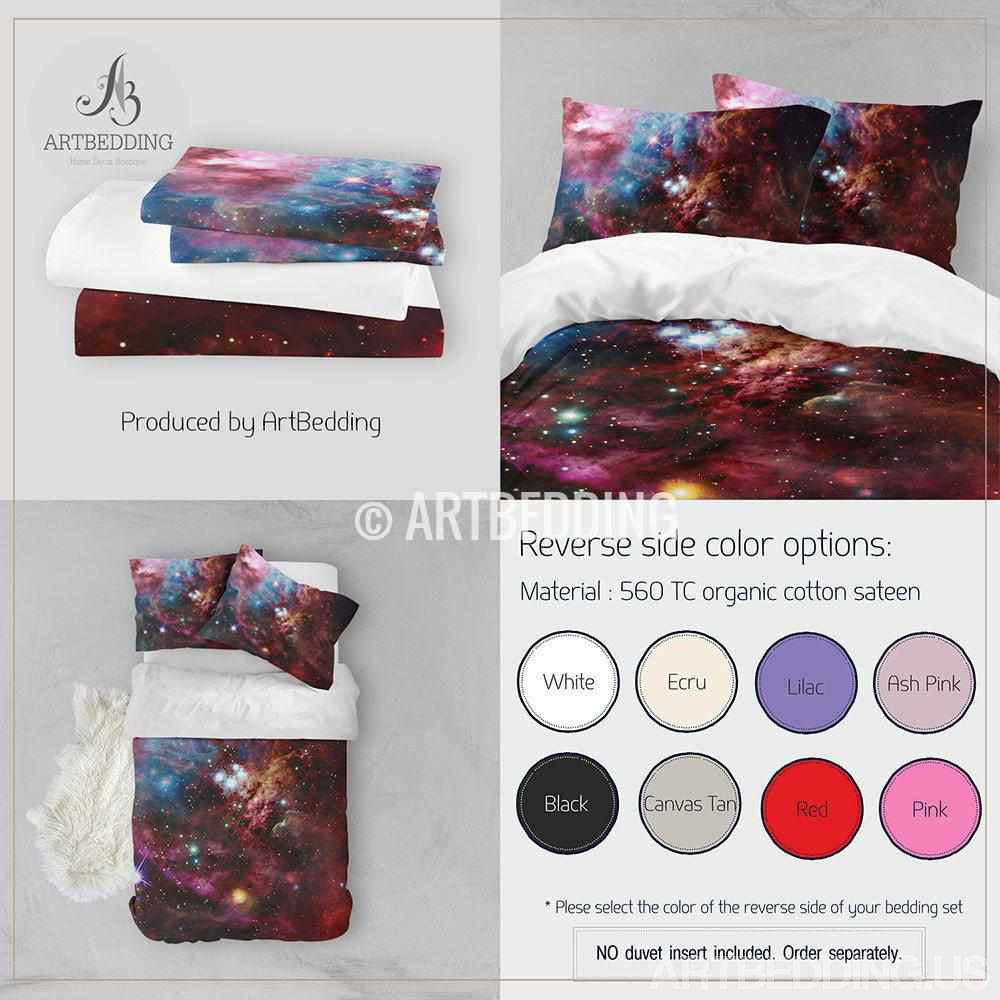 Galaxy bedding set,Nebula clouds duvet cover set, Stars nebula Bedding ...