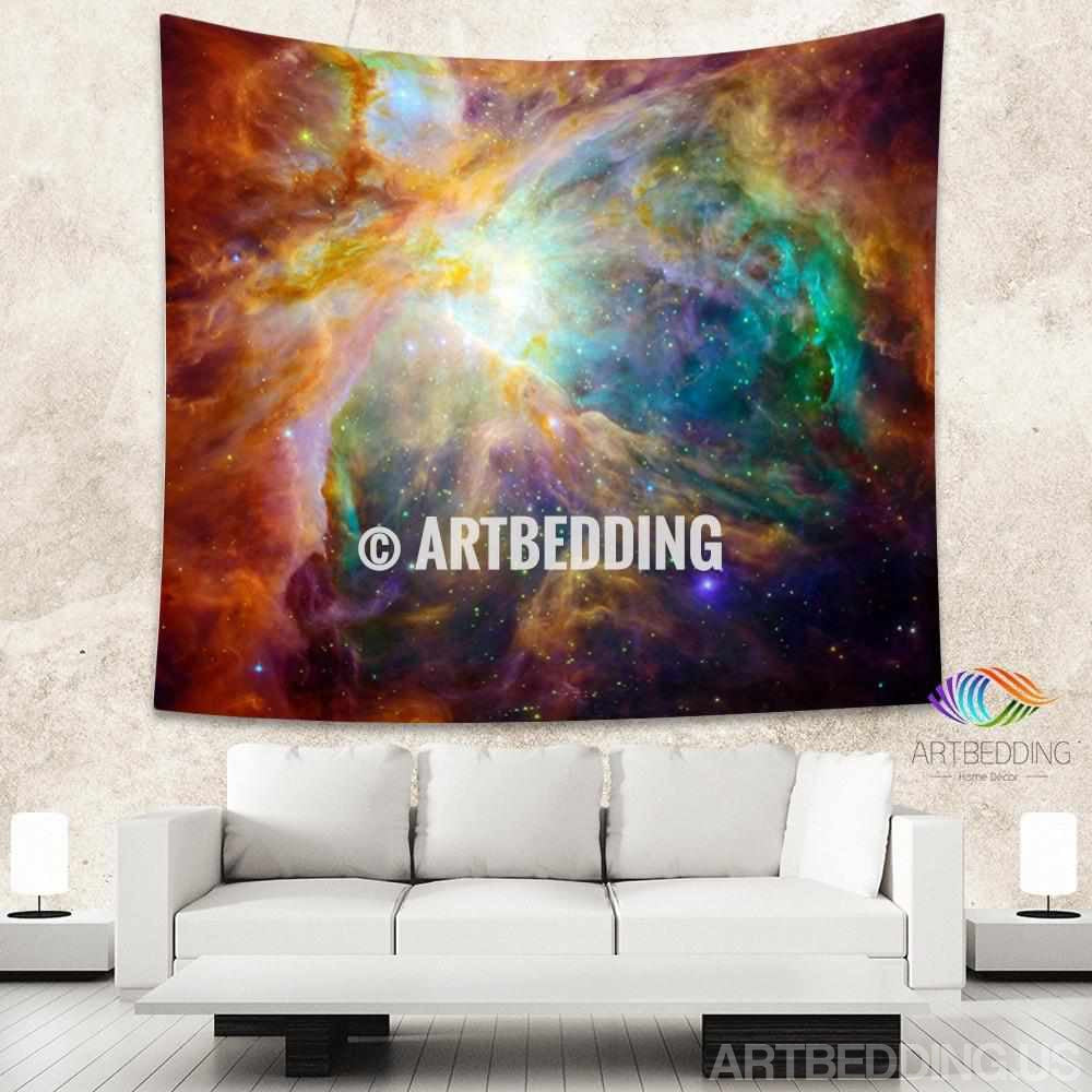 Galaxy Tapestry, Orion nebula wall tapestry, constellation of Orion ta ...