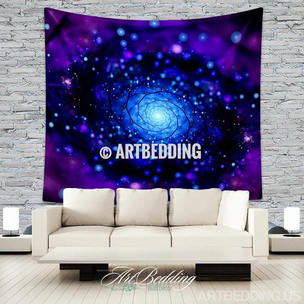 Galaxy Tapestry, Purple spiral galaxy wall tapestry, Galaxy tapestry w ...