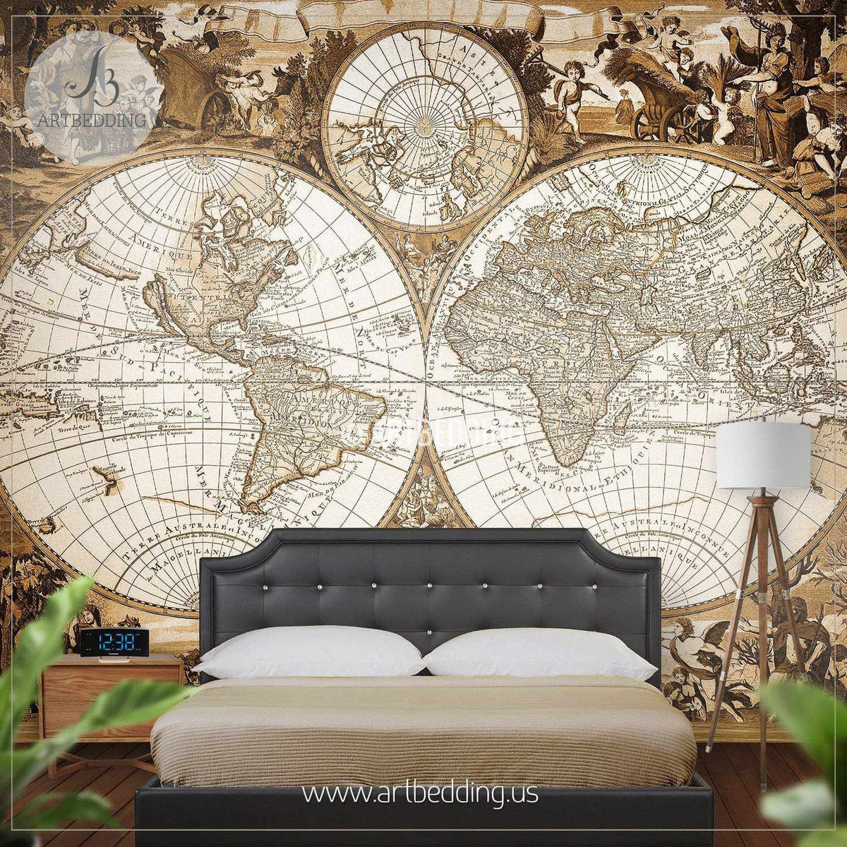 Vintage Map Wall Mural, Self Adhesive Photo Mural – ARTBEDDING