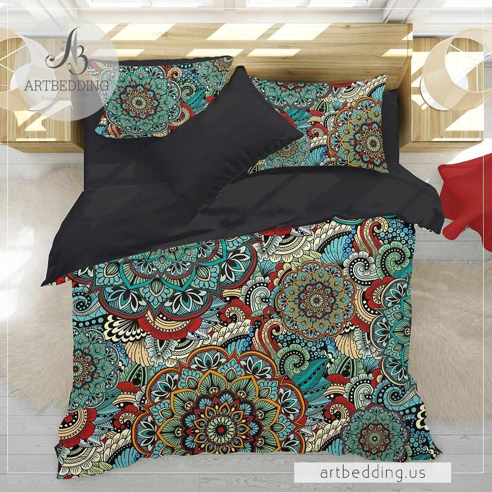 Mandala bedding, Mandala duvet cover set, Boho bedding, mandala bedspr ...