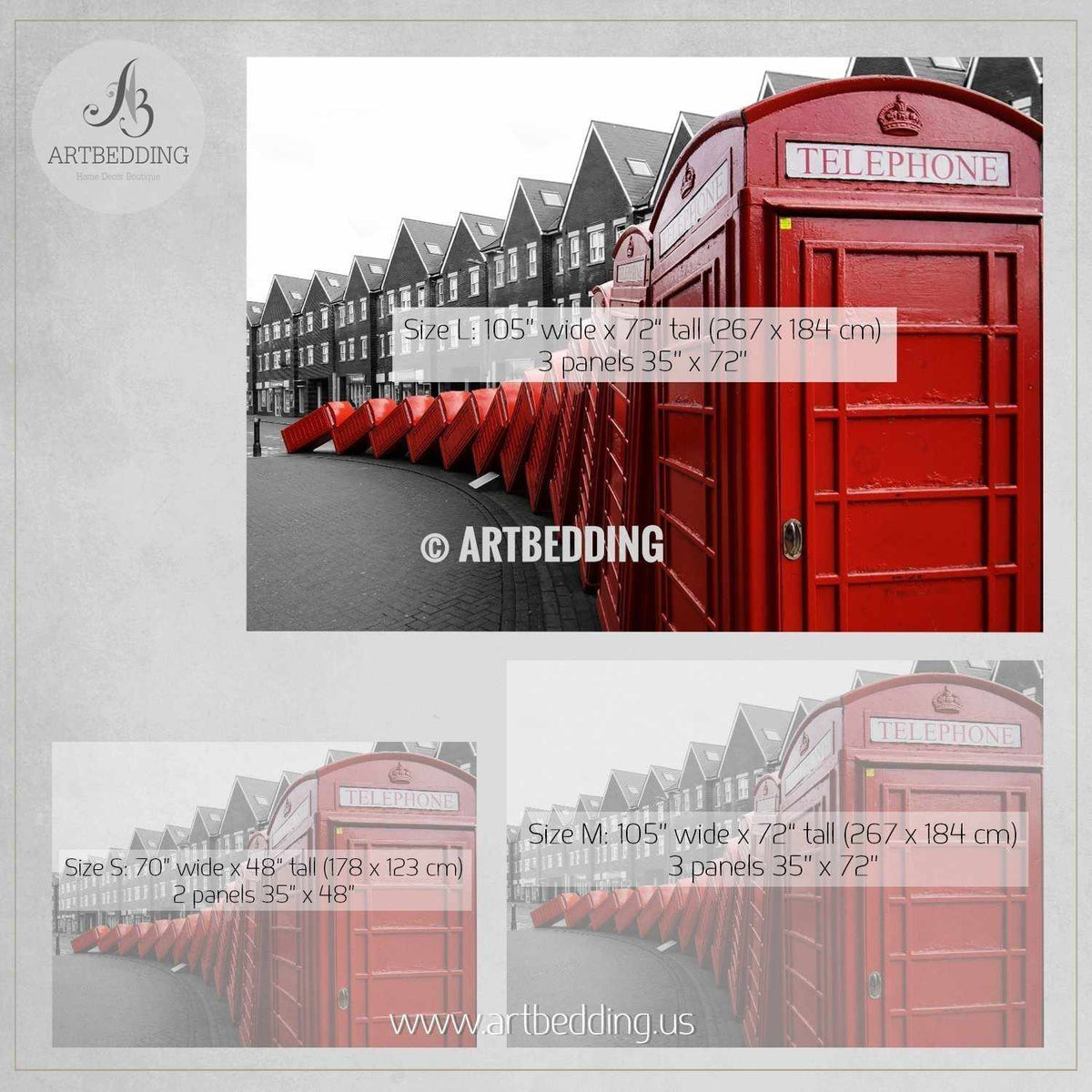 Kingston Telephone Boxes Wall Mural, England Photo Mural, England phone ...