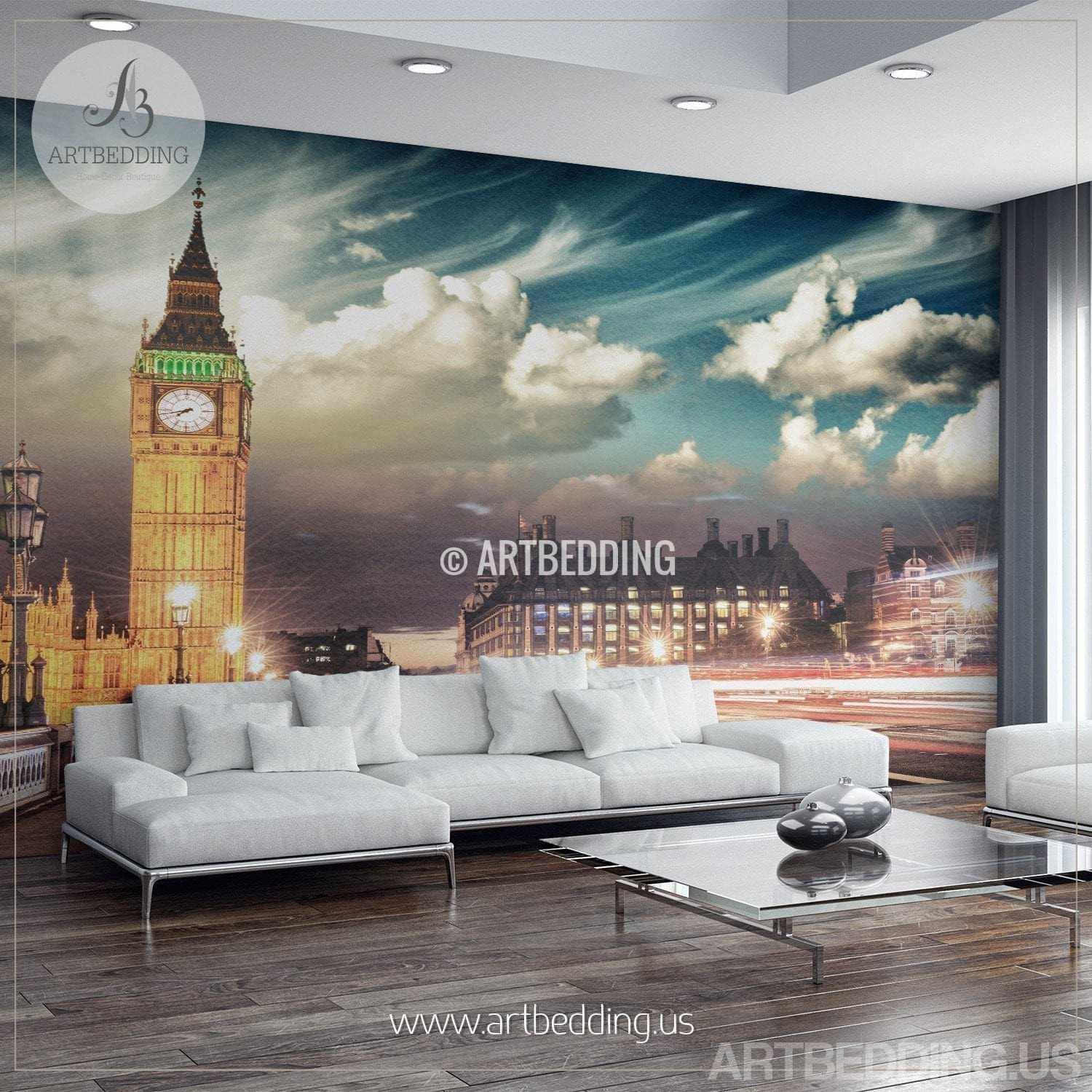 London Big Ben Wall Mural, London City Photo Mural, London wall decor ...