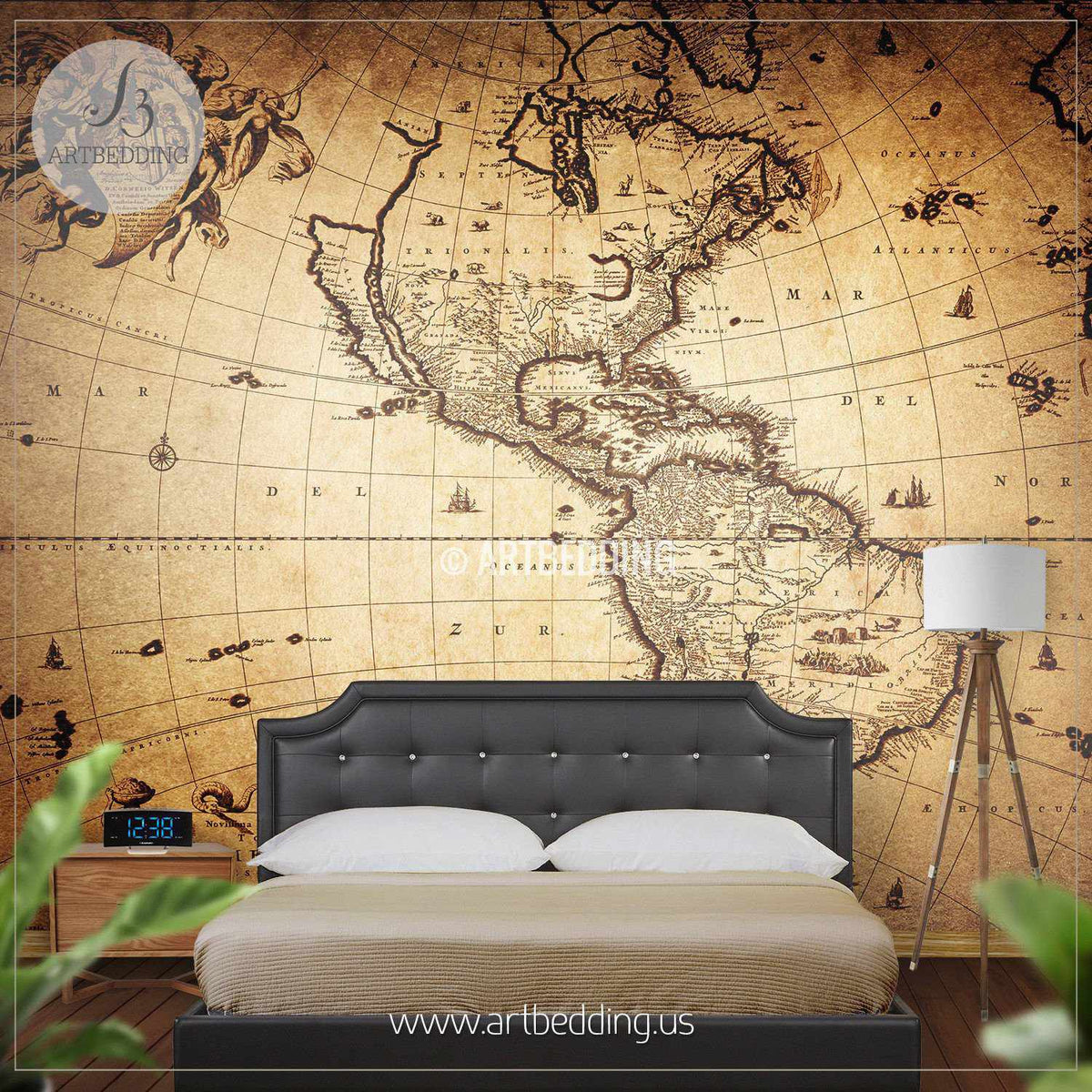 Vintage Map Wall Mural, Self Adhesive Photo Mural – ARTBEDDING