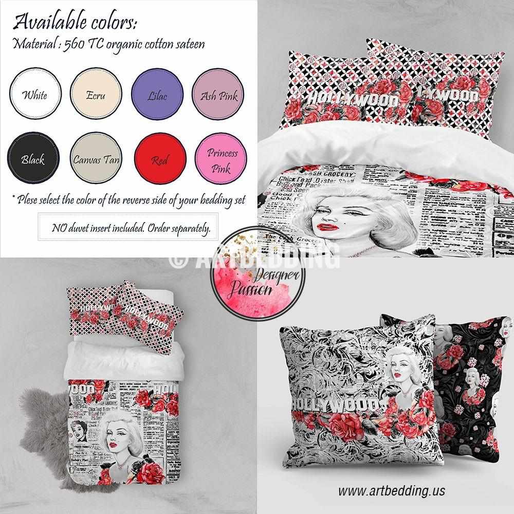 Marilyn Monroe bedding set, Hollywood themed duvet bedding set, vintage ...