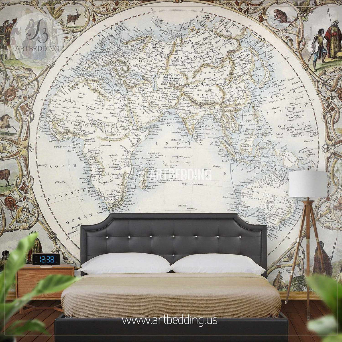Vintage Map Wall Mural, Self Adhesive Photo Mural – ARTBEDDING