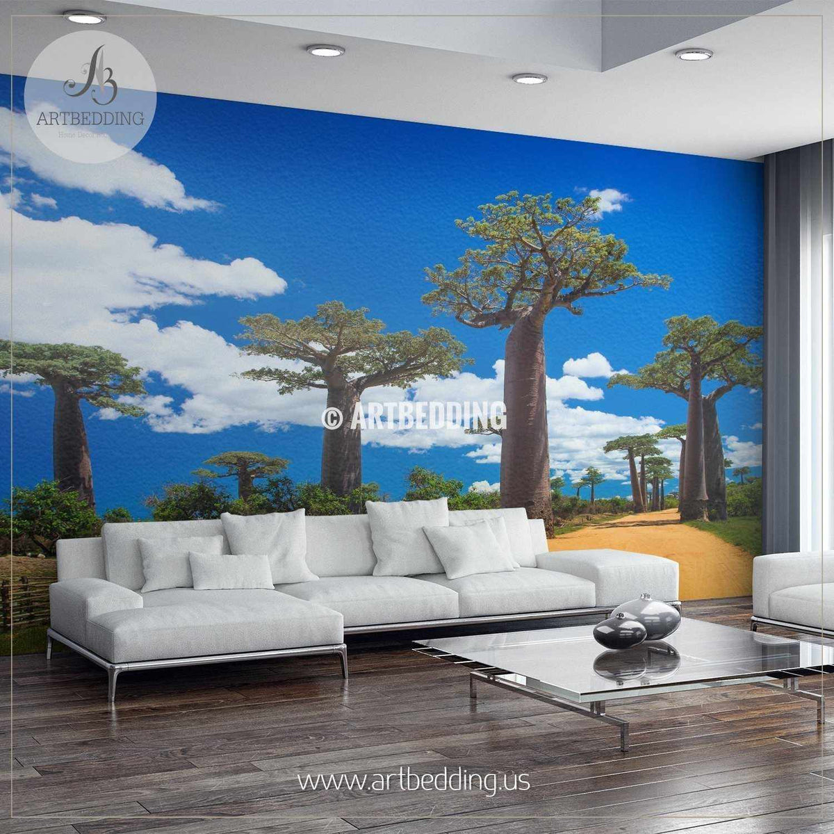 The Baobab trees of Madagascar Wall Mural, Self Adhesive Peel & Stick ...