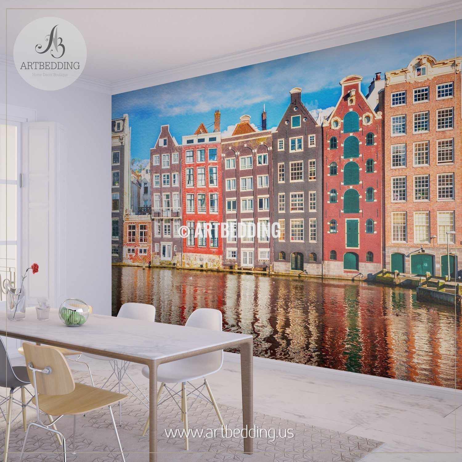 The Colorful houses of Amsterdam Wall Mural, Landmarks Photo Mural ...