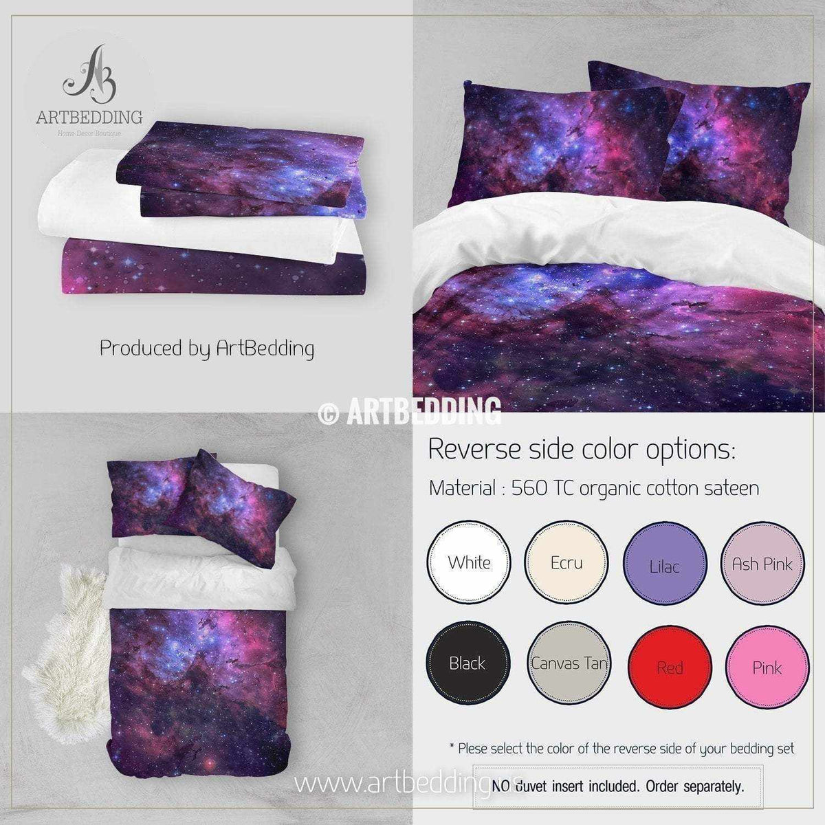 The Eagle Nebula bedding, Abstract space Bedding set, Galaxy print Duv ...