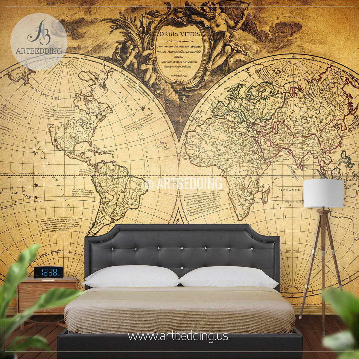 Vintage Map Wall Mural, Self Adhesive Photo Mural – ARTBEDDING