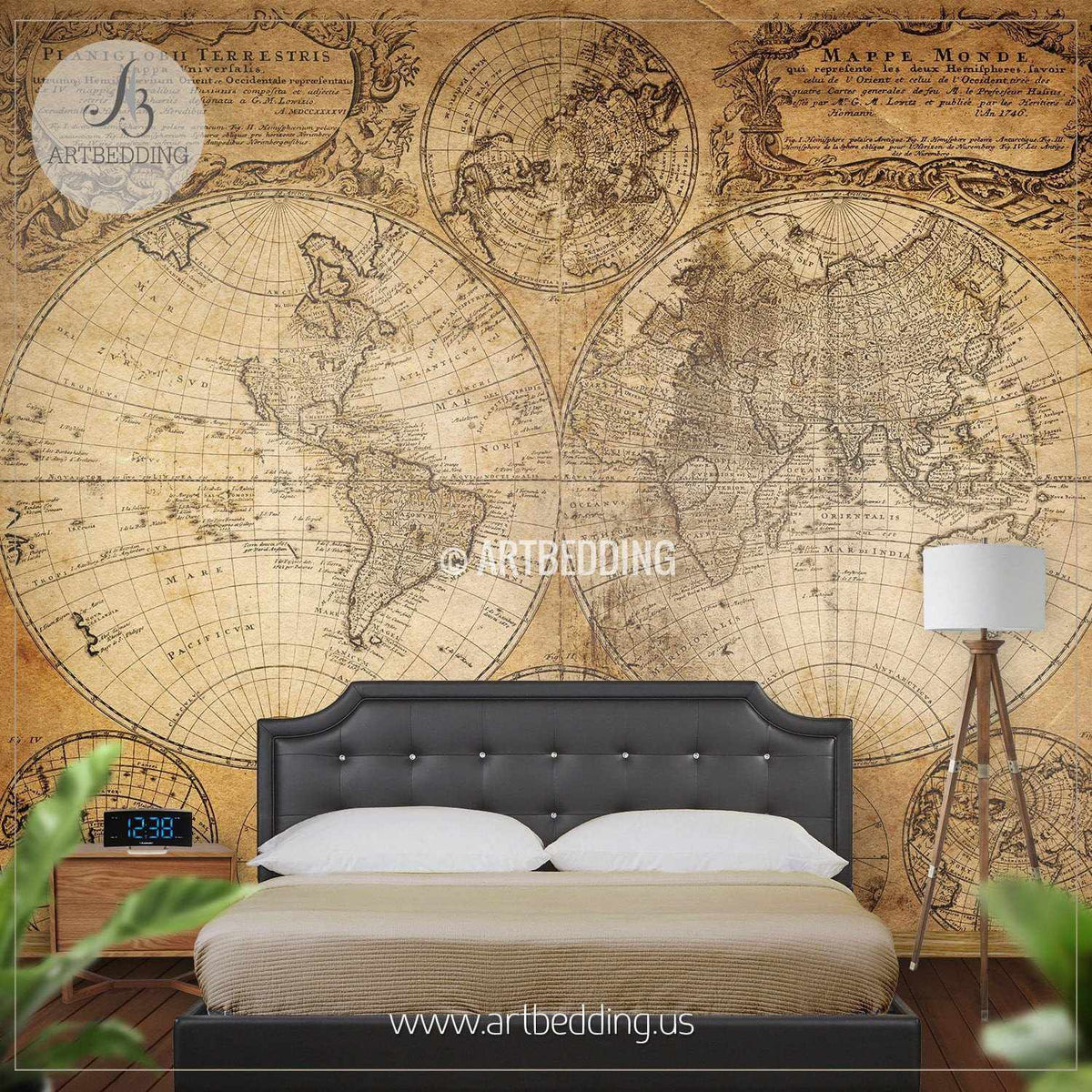 Vintage Map Wall Mural, Self Adhesive Photo Mural – ARTBEDDING