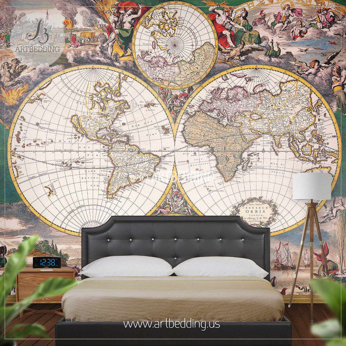 Vintage Map Wall Mural, Self Adhesive Photo Mural – ARTBEDDING