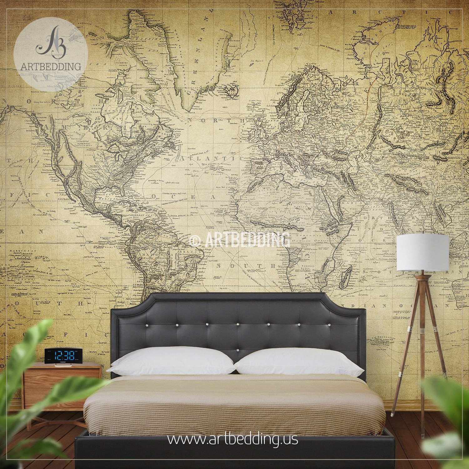 Vintage Map Wall Mural, Self Adhesive Photo Mural – ARTBEDDING