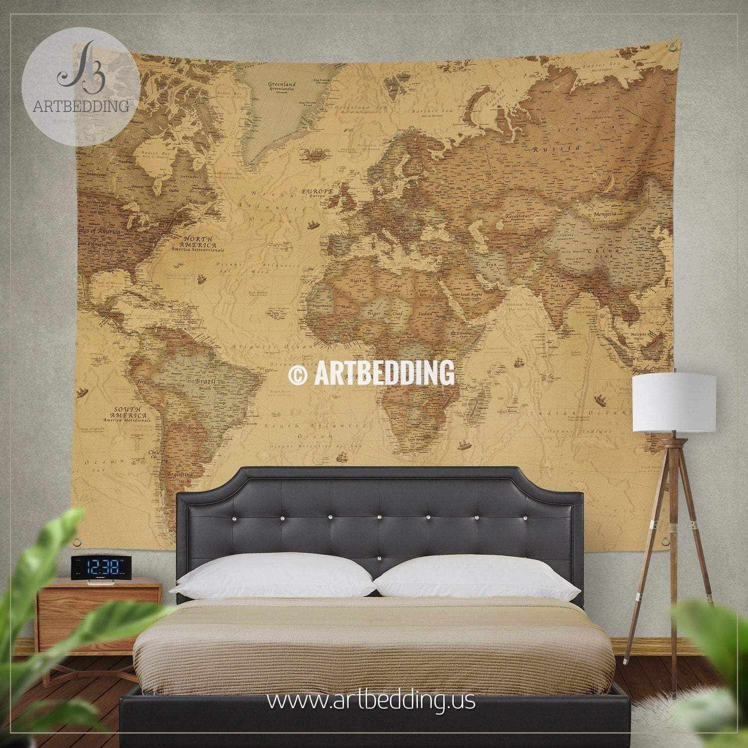 Vintage Map Tapestry, old map wall decor, vintage wall decor – Tagged ...