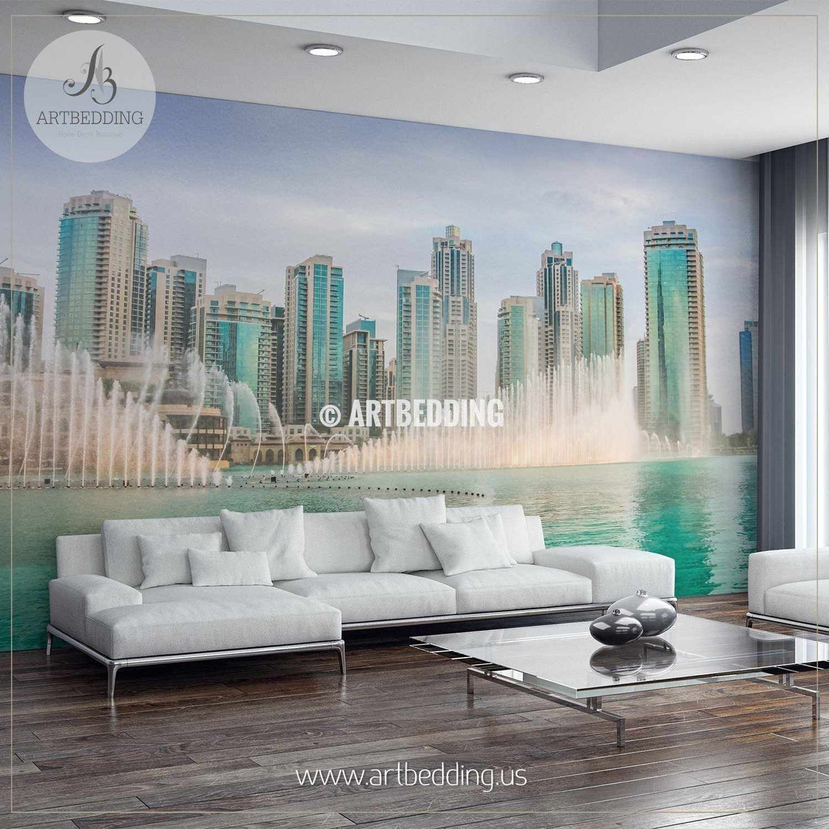 World's tallest performing fountain in Down-town Dubai Wall Mural, Dub ...